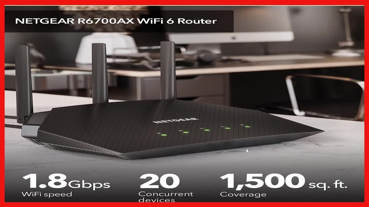 NETGEAR 4-Stream WiFi 6 Router (R6700AX) – AX1800 Wireless Speed - YouTube