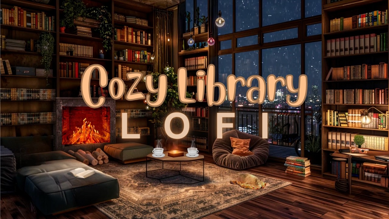 Cozy Library Lofi 📚 | Background Music 🎶 | Calm Vibes & Cozy Home 🏡 ...