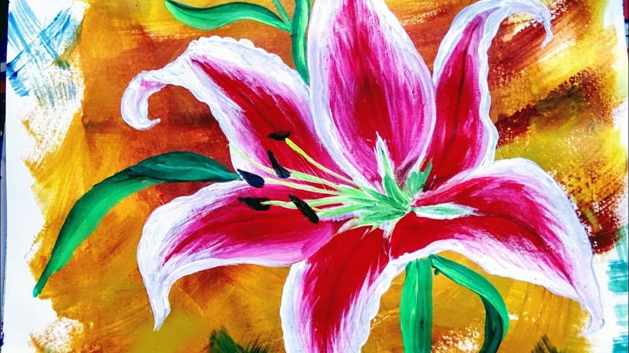 Acrylic painting/Lilly flower - YouTube