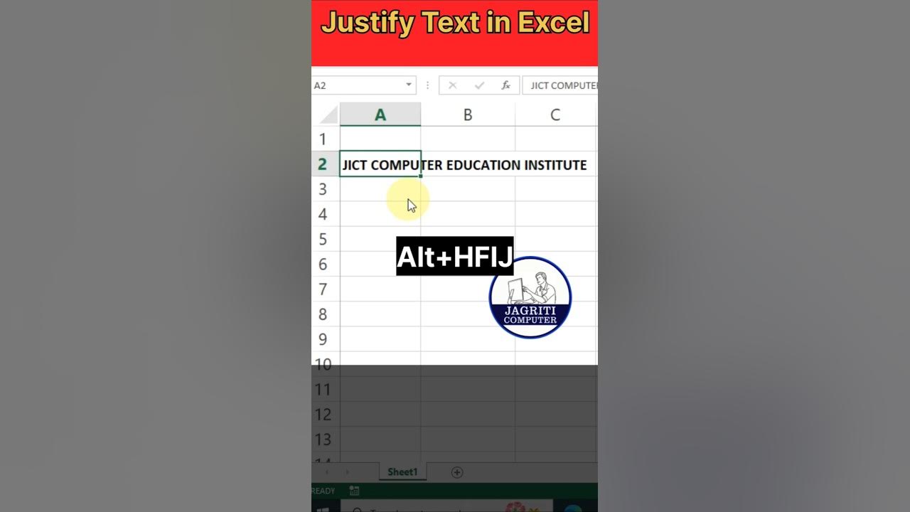 ⏰justify in excel #excel #exceltips #computer #shortfeed #education - YouTube