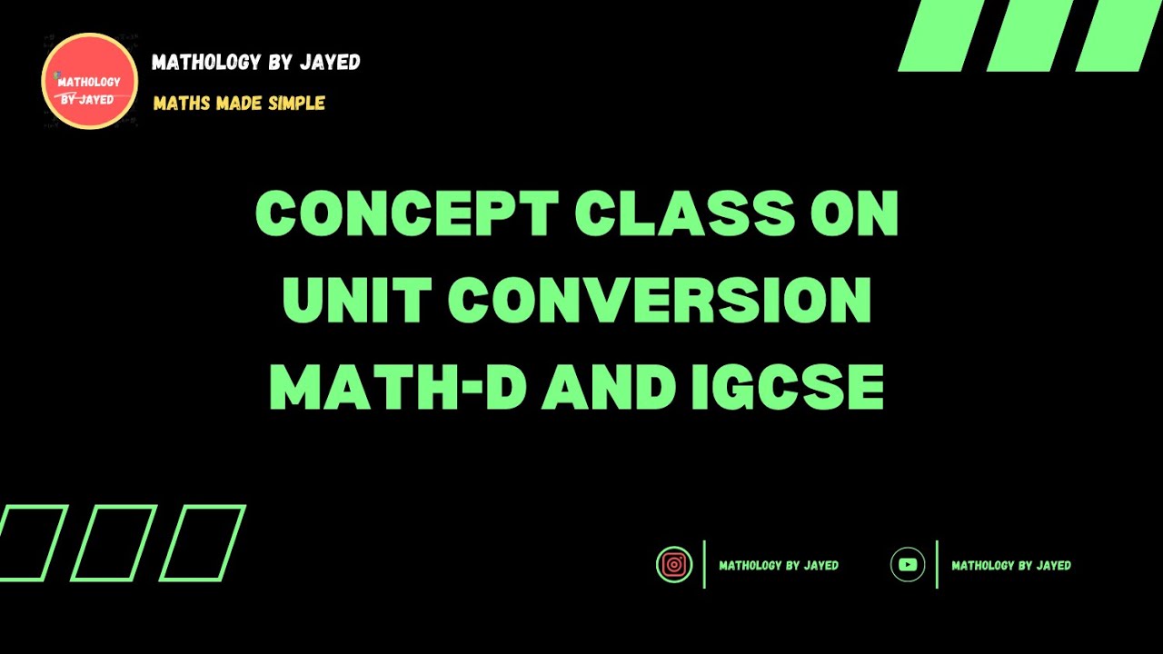 UNIT CONVERSIONS | DAILY MATHS (Part 1) | MATHEMATICS–D and IGCSE - YouTube
