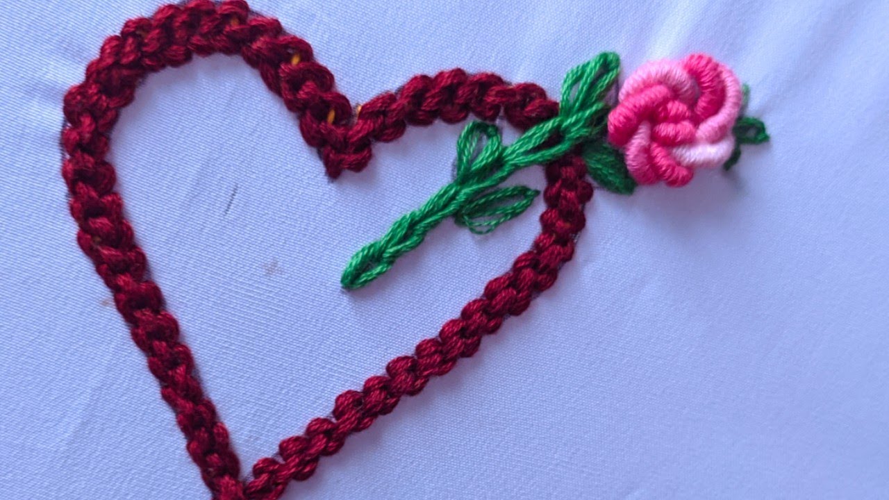 Very easy Hand embroidery Heart design tutorial / beautiful hand ...