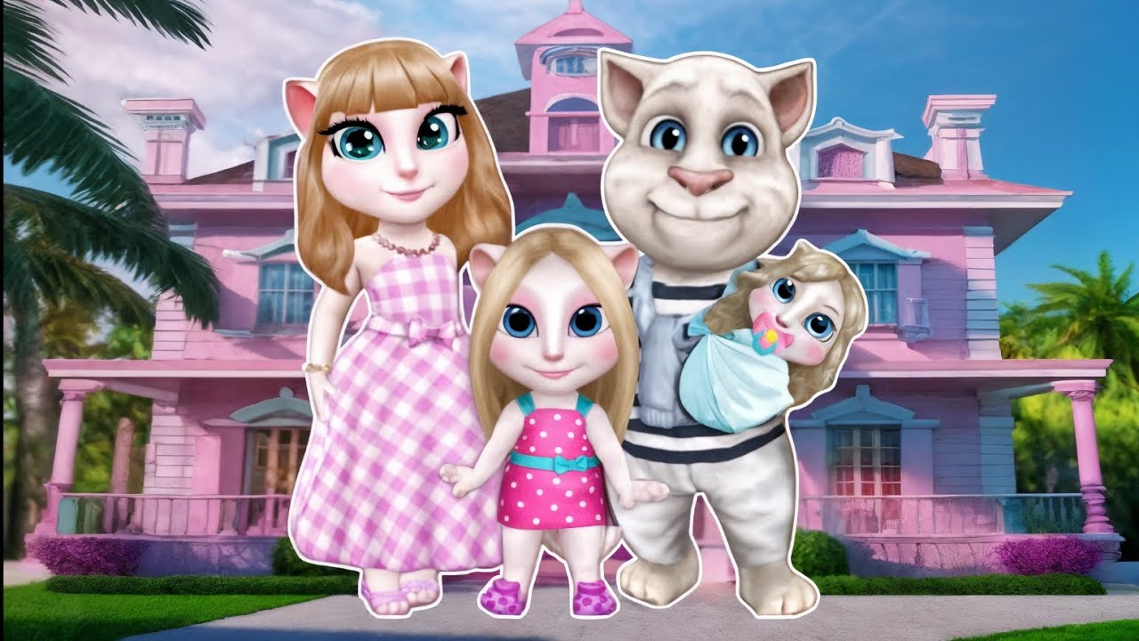My Talking Angela'm 2 😻 || Angela Barbie and Tom Ken With His Doughters ...