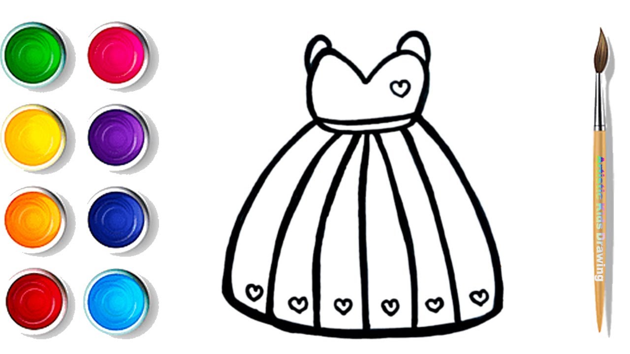 How to draw Princess Dress | Easy Drawings | How to draw a Dress - YouTube