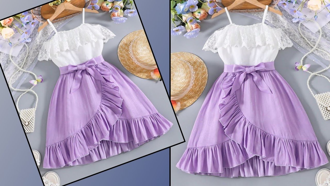 Kids Top And Overwrap Skirt Cutting And Stitching| 8-9 Year Girl Skirt ...