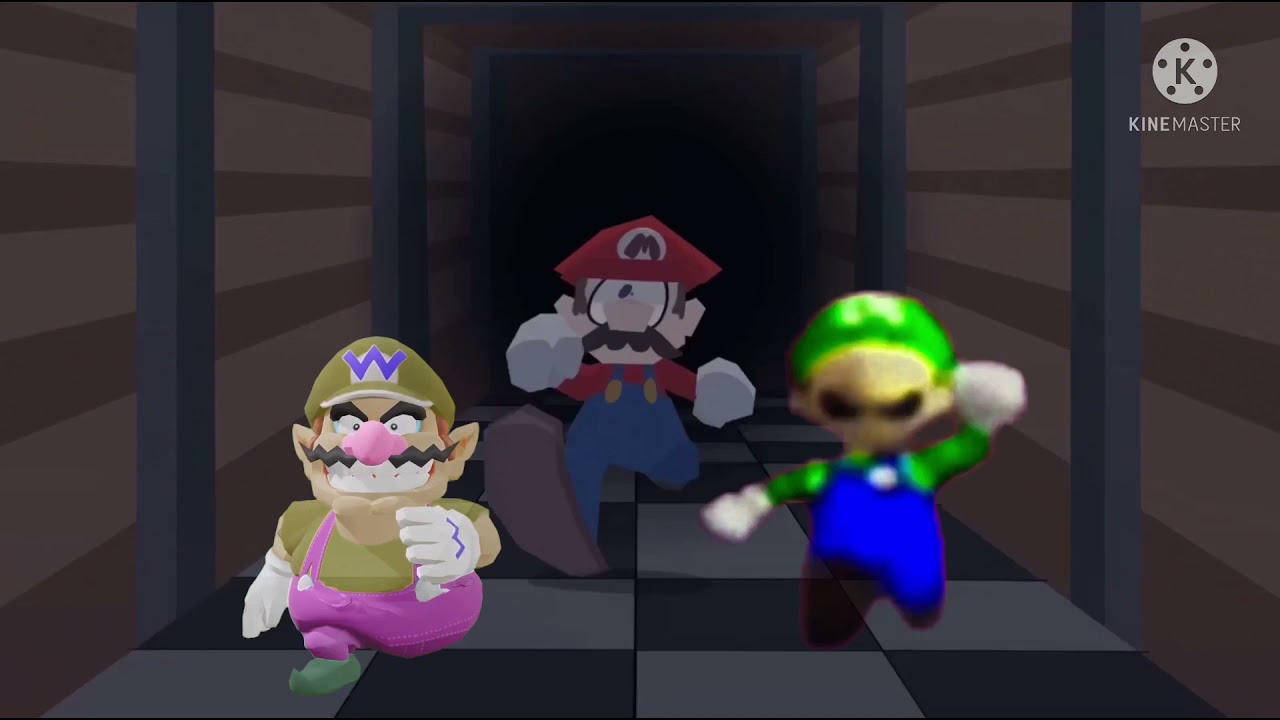 Mario,Luigi and Wario running from the wario apparition (read desc ...