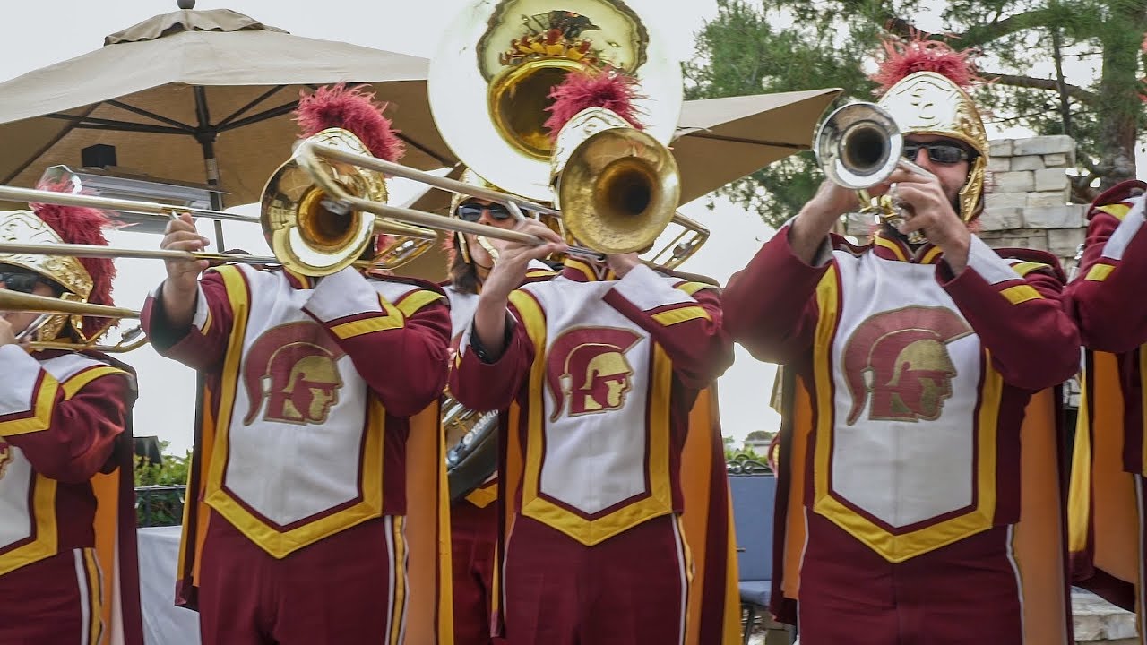 USC Marching Band at Mastro's Ocean Club - YouTube