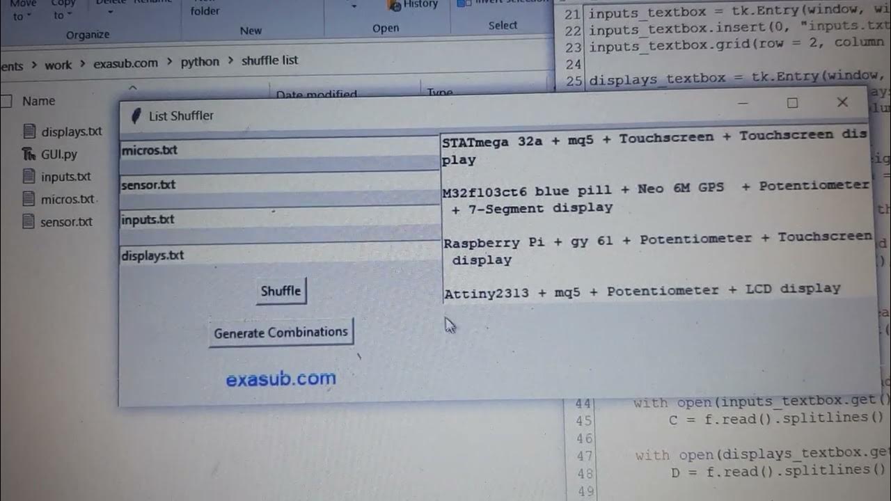 How to Generate Combinations of the Component from Four Text Files using python - YouTube