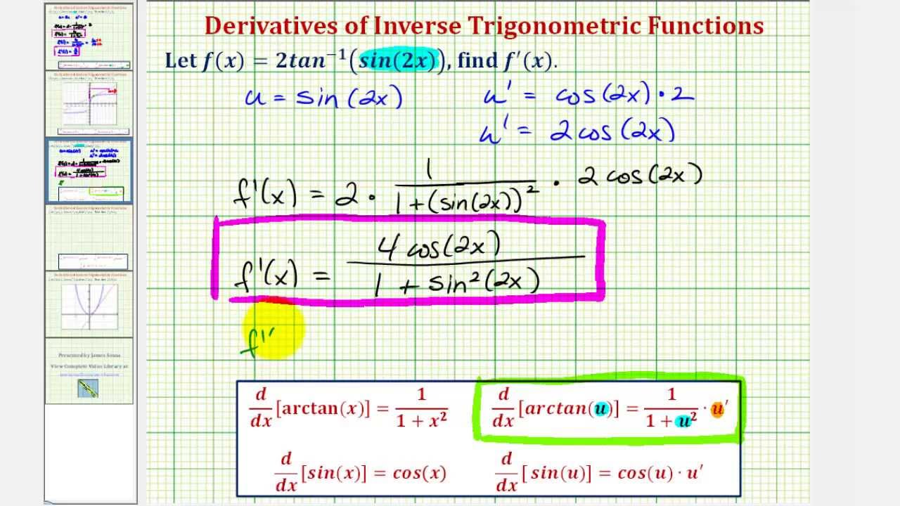 Ex Find A Derivative Of A Arctangent Function With The Chain Rule ex-find-a-derivative-of-a-arctangent-function-with-the-chain-rule