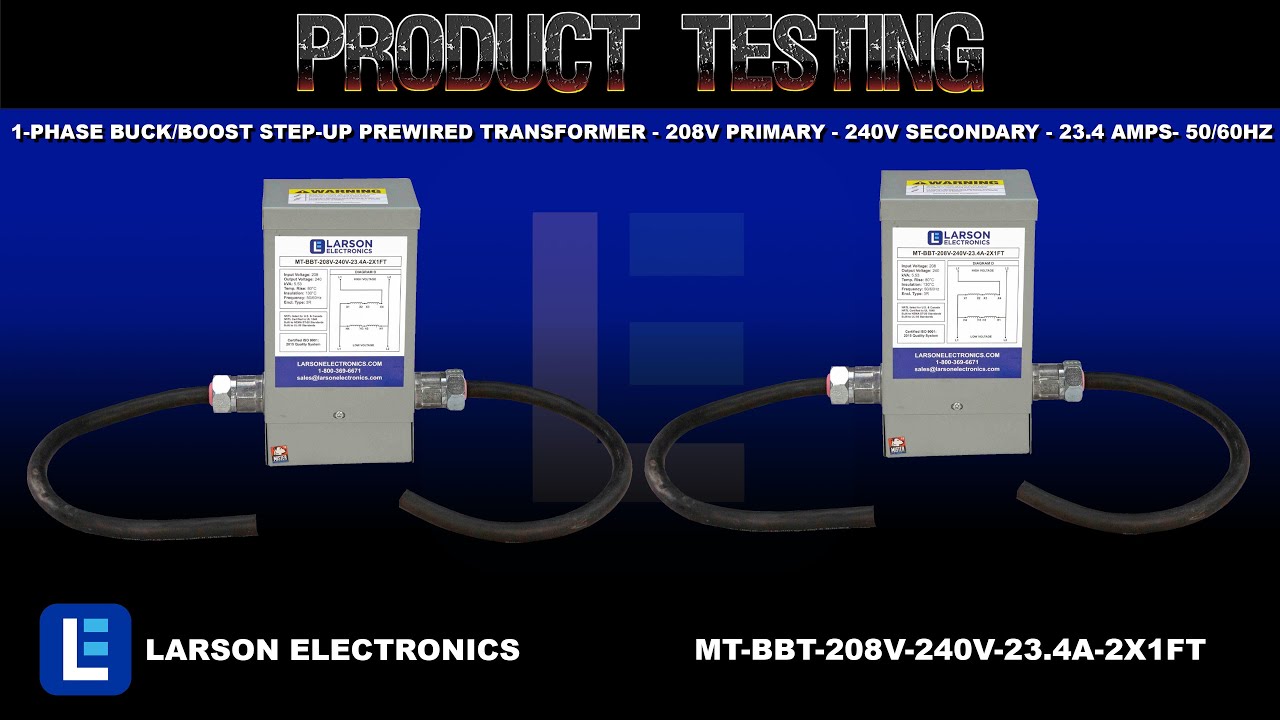 1-Phase Buck/Boost Step-Up Prewired Transformer - 208V Primary - 240V Secondary - 23.4 Amps- 50 ...