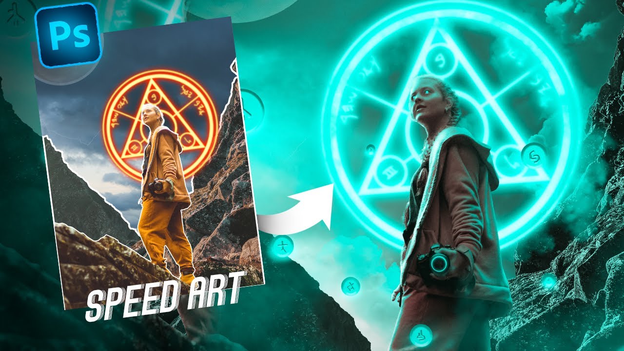 Creating a Magic Spells in Photoshop | Fantasy Photo Manipulation - YouTube