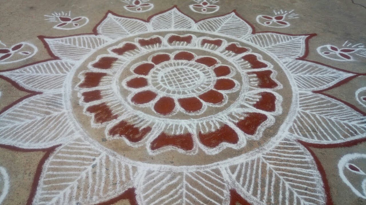 Beautiful free hand rangoli//chithirai thiruvila vilakku Kolam ...