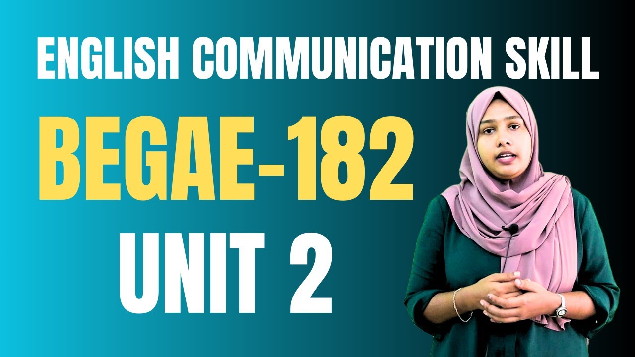 IGNOU|മലയാളം ENGLISH COMMUNICATION SKILL | BEGAE-182 | UNIT-2 - YouTube