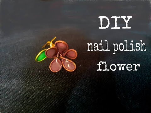 Tiny nail polish flower #my first try - YouTube