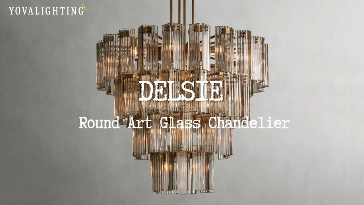 DELSIE Round Art Glass Chandelier - YouTube