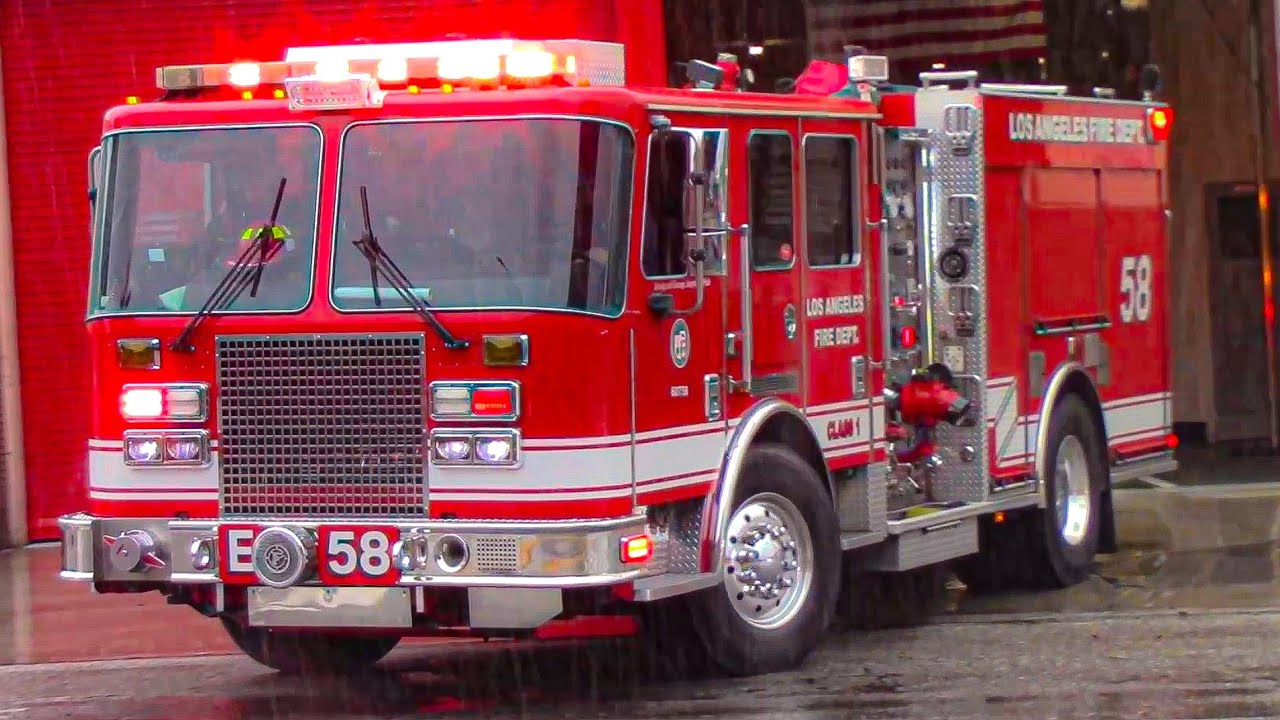 LAFD Engine 58 Responding - YouTube