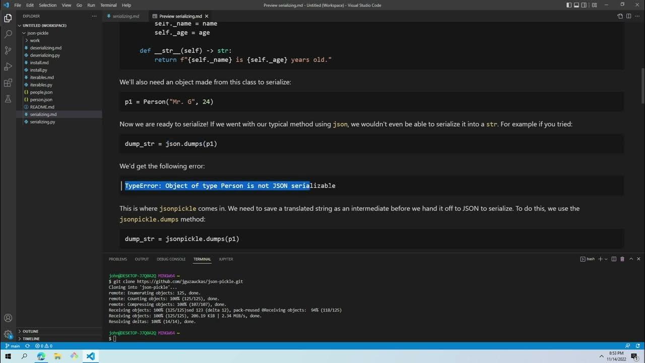 jsonpickle 2 - Serializing - YouTube