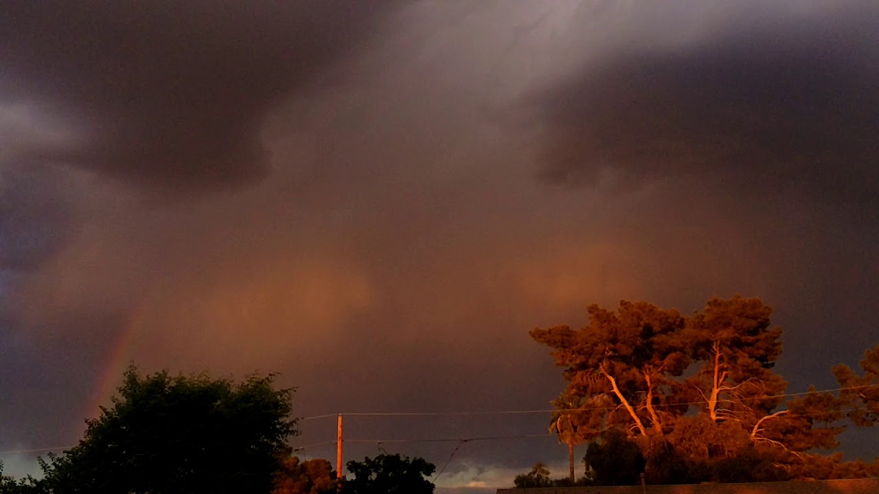 Sunset Rainstorm with Rainbow in Phoenix Arizona May 8 2019 - YouTube