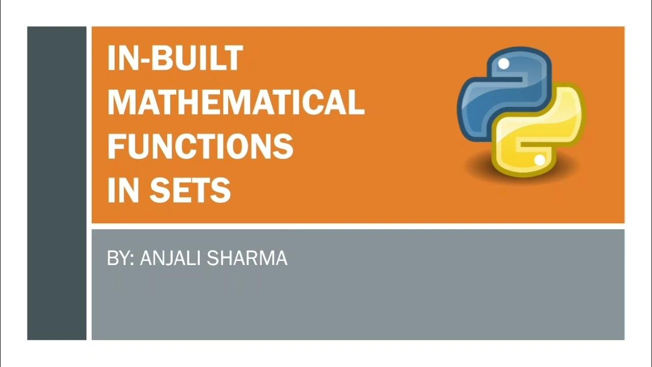 3. Inbuilt Mathematical Functions in sets | Python Lectures | - YouTube