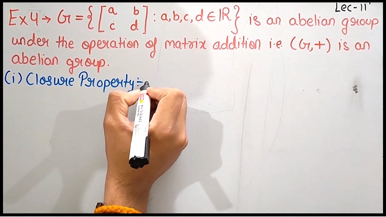 Group Theory Lecture 11 Set Of Matrices Is An Abelian Group Under