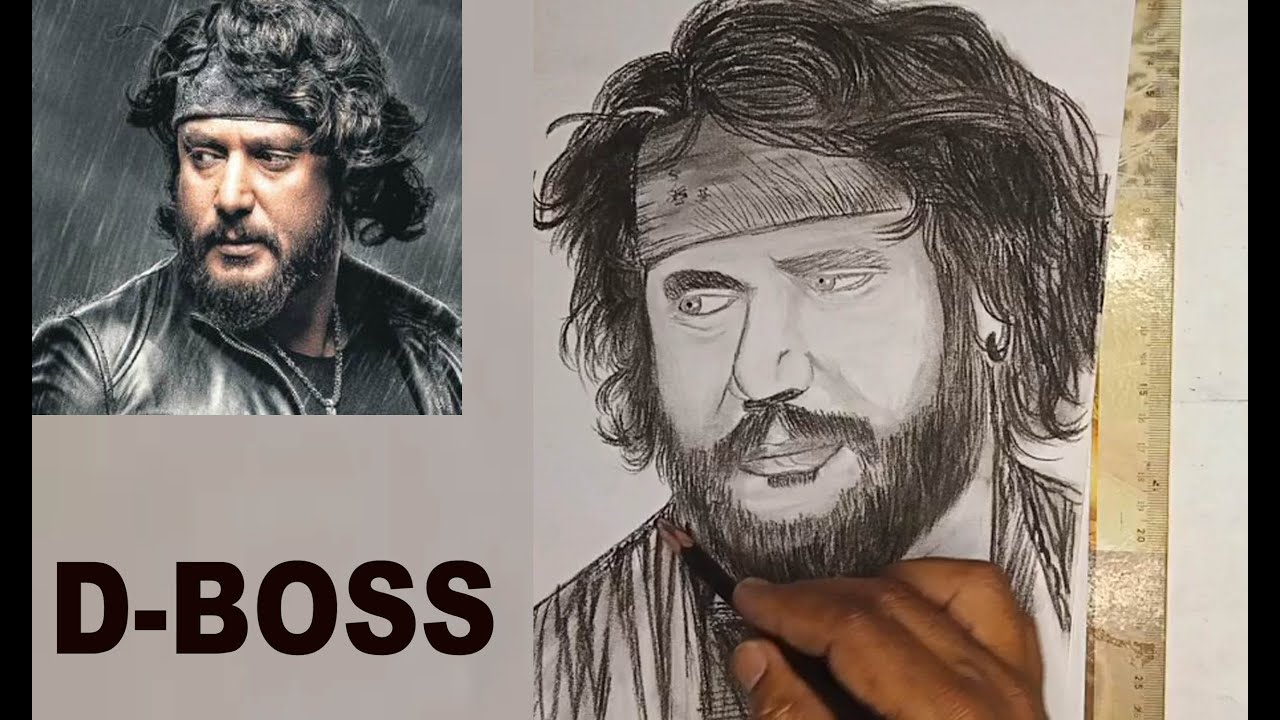 Darshan Drawing | Challenging Star Darshan Drawing |#drawing #howtodraw ...