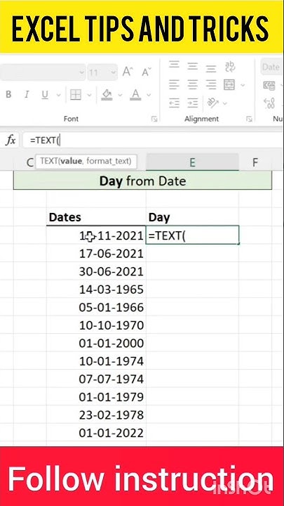 Date to Days in Excel ! #short #shorts #shortsfeed #exceltips #excel #msexcel #exceltutorial ...