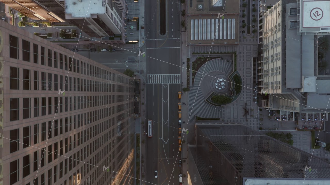AERIAL: Breathtaking Overhead Birds Eye View of Downtown Los Angeles ...
