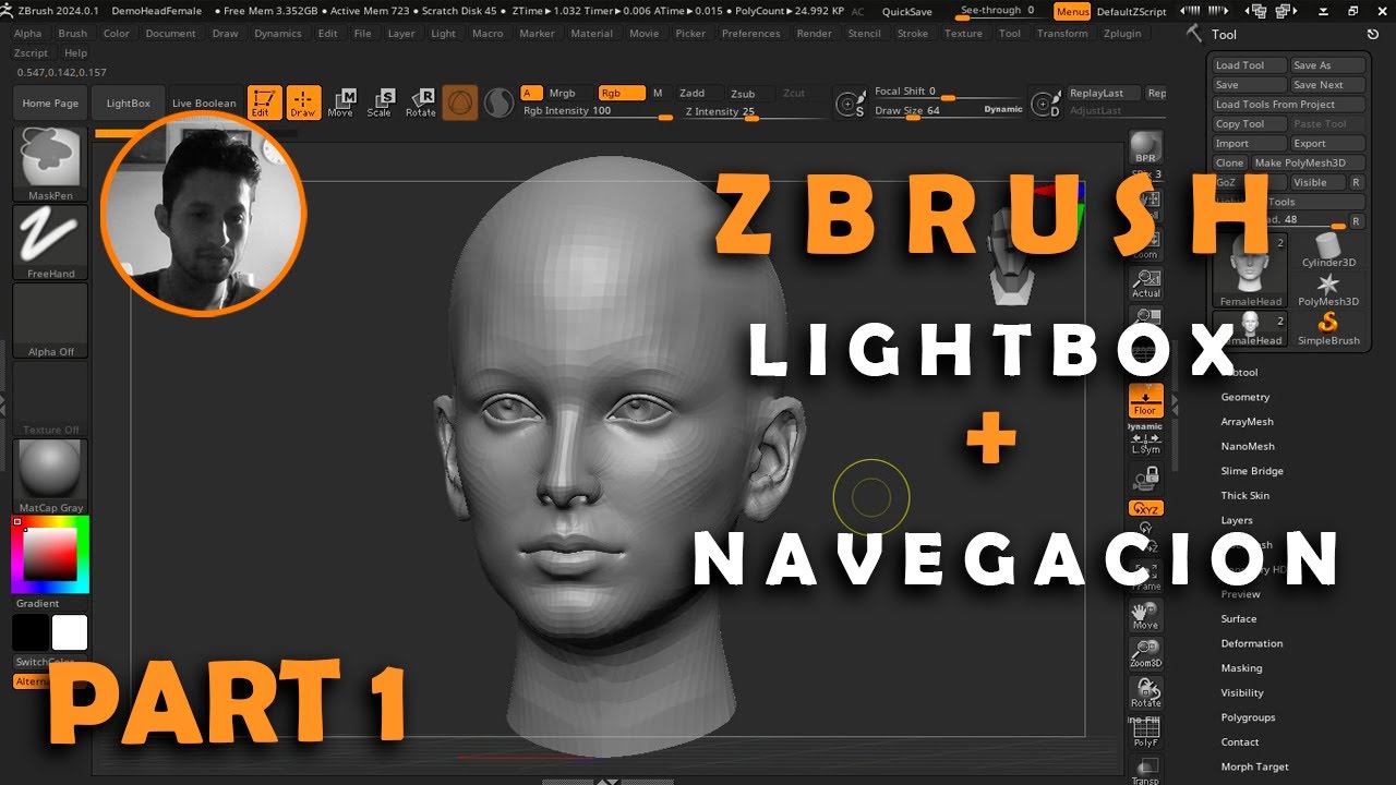 Zbrush - Curso de iniciacion "LightBox - Navegacion" Part 1 - YouTube