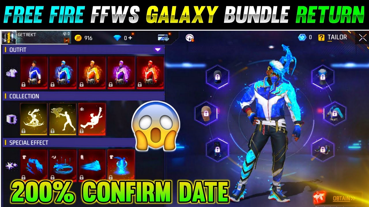 FREE FIRE FFWS GALAXY BUNDLE RETURN ||🤔 FFWS GALAXY BUNDLE RETURN KAB ...