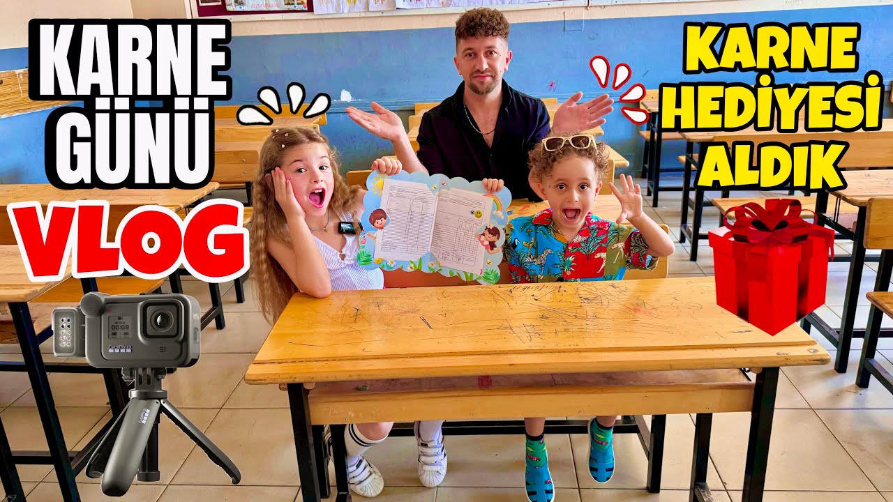 KUZEY ELİF KARNE GÜNÜMÜZ VLOG !! ELİFE KARNE HEDİYESİ ALDIK !! KUZEYDE ...
