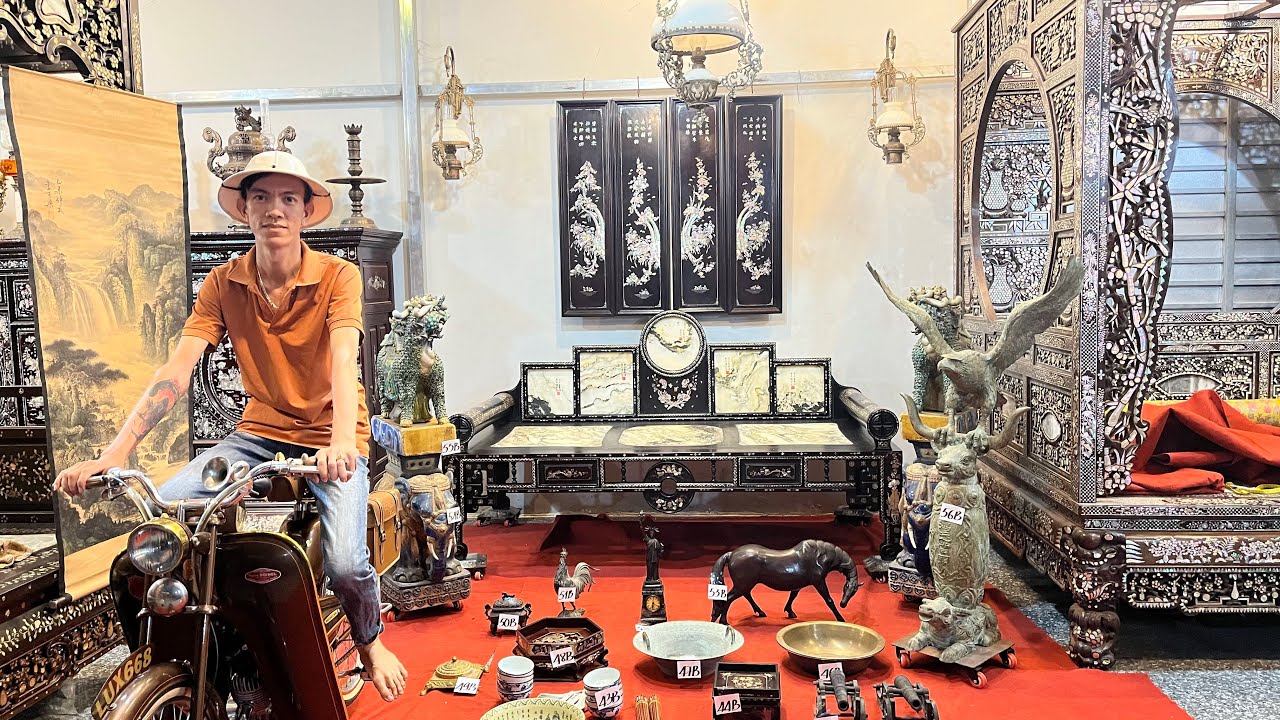 8/7/2023/ Giường Lười Gõ Xưa, Xe Mobilet Dọn Kiểng, Thau Đồng Xưa ...