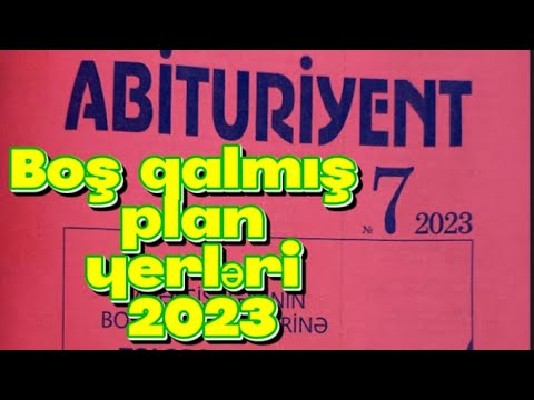Abituriyent 7 jurnalı | Boş qalmış plan yerləri | Az və Rus bölməsi | ixtisas seçimi 2023 |