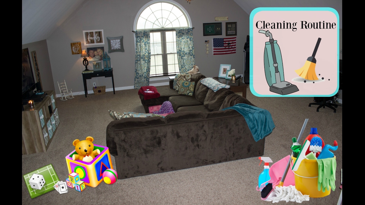 Cleaning Routine~Clean Our Family Room With Me (2017) - YouTube