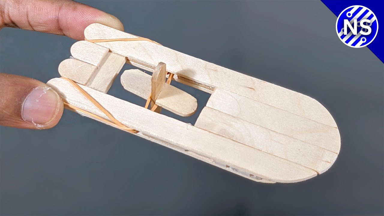 How to Make Rubber Band Paddle Boat - YouTube