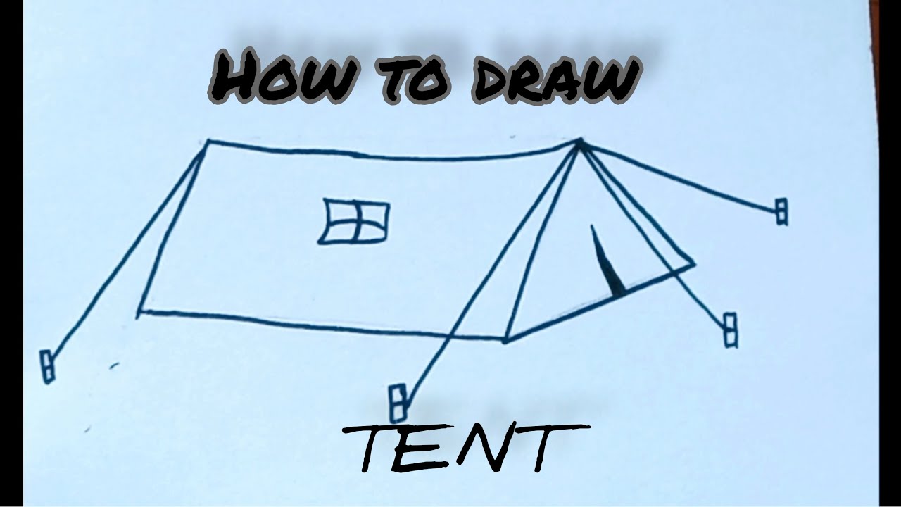 how to draw a camping TENT - easy and fun tutorial - YouTube