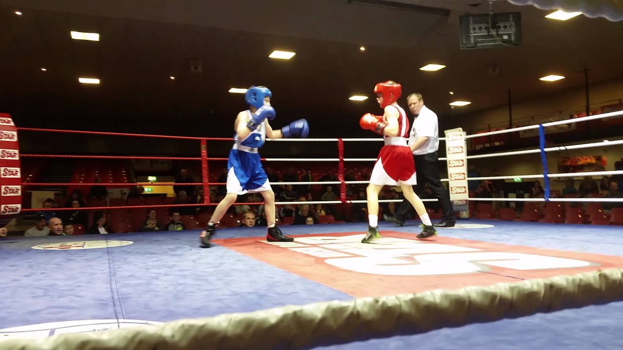 Irish boxing RYAN GILL getting robed in the national boxing stadium ...