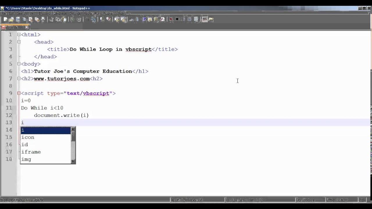 Do Wihile Loop In Vbscript Tamil - YouTube