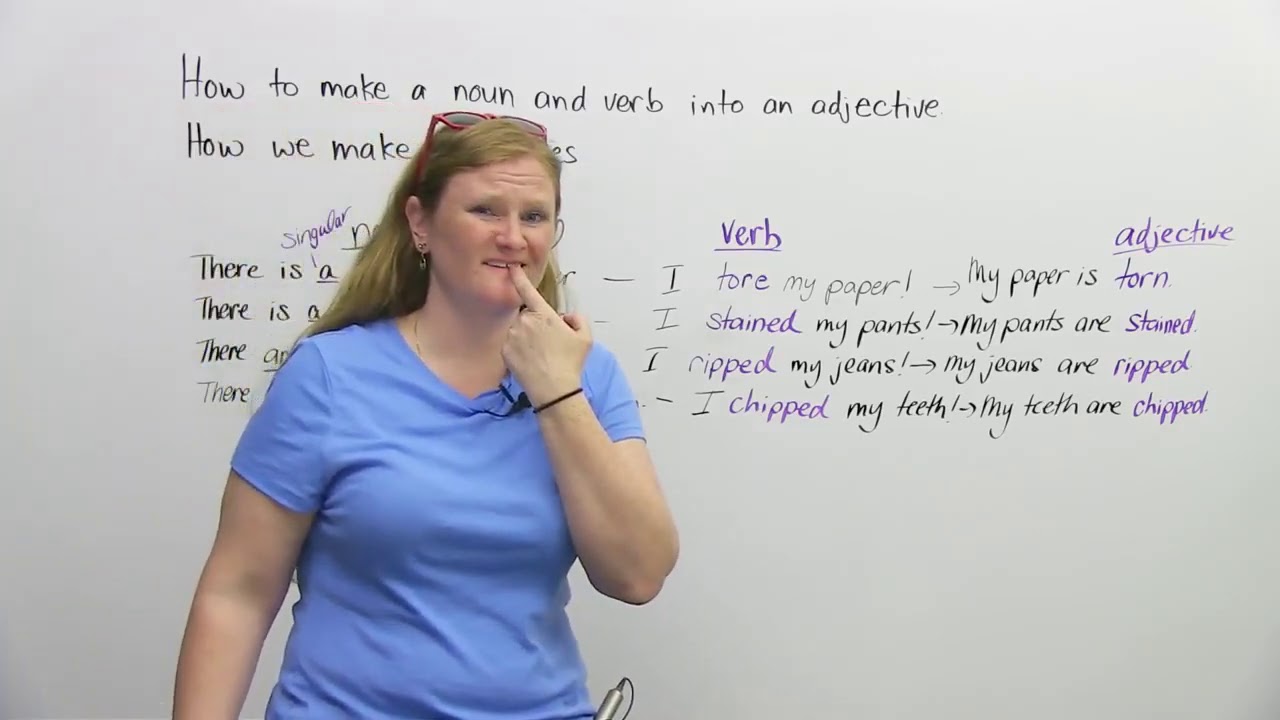 Turn NOUNS & VERBS into ADJECTIVES - YouTube