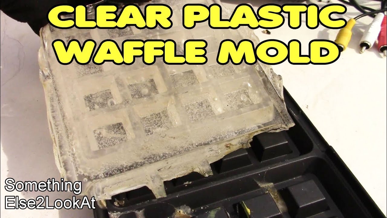 Making a clear plastic waffle from clear plastic in a mold - YouTube