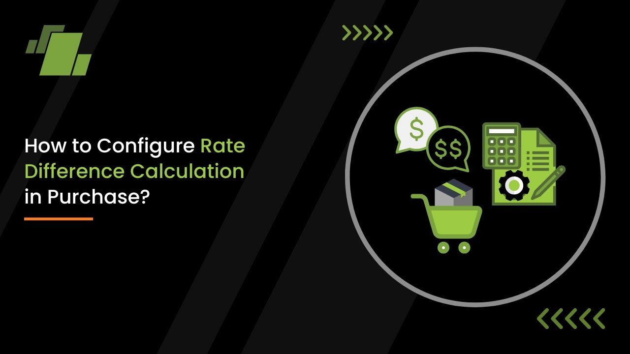 How to Configure Rate Difference calculation in Purchase ? - YouTube