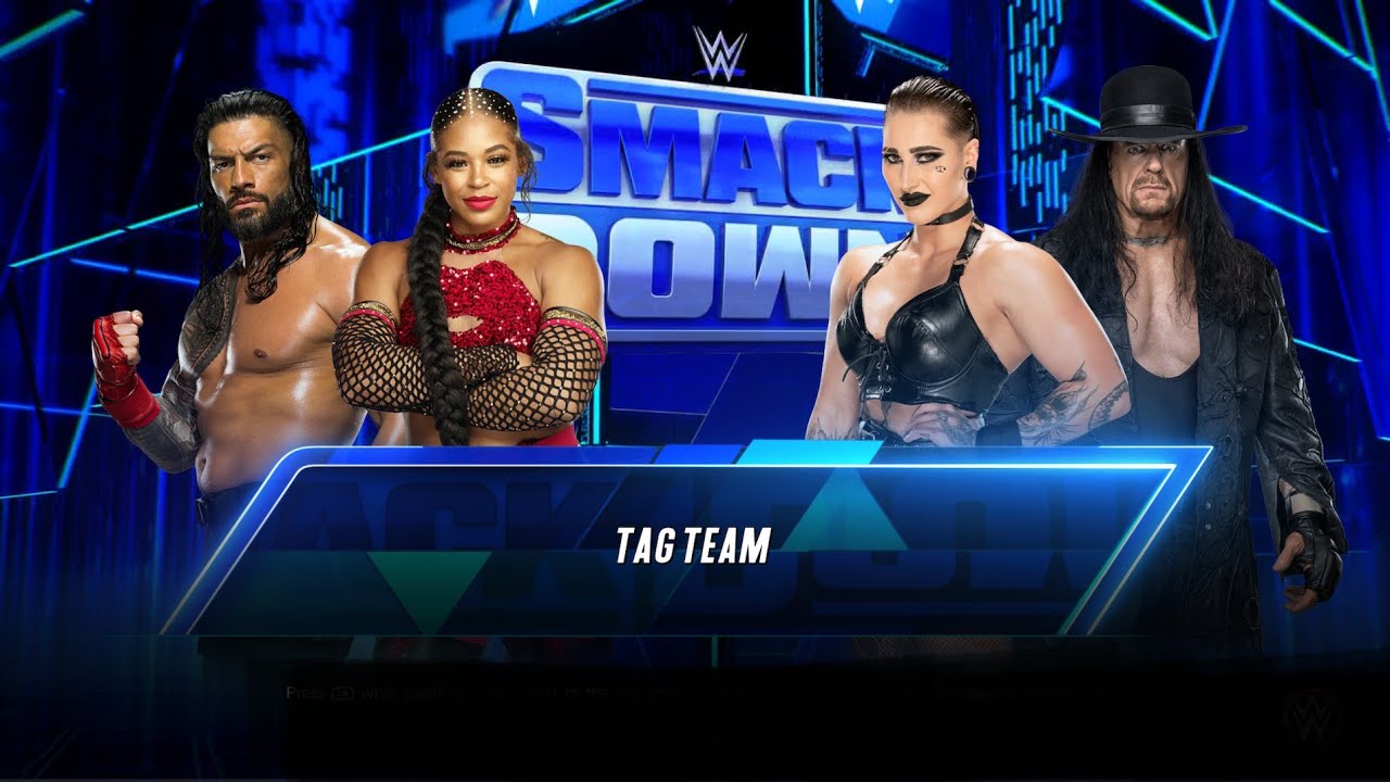 ROMAN REIGNS & BIANCA BELAIR VS RHEA RIPLEY & THE UNDERTAKER - YouTube
