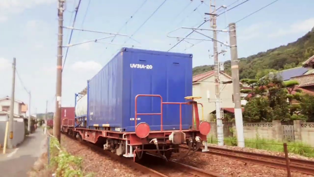 JRF Freight train№5055 TypeEF210№17+flatcar24 JR貨物 EF210-17号機+コキ24貨物列車 ...