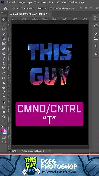 How To Put an Image Inside Text | Photoshop CC Tutorial #shorts - YouTube