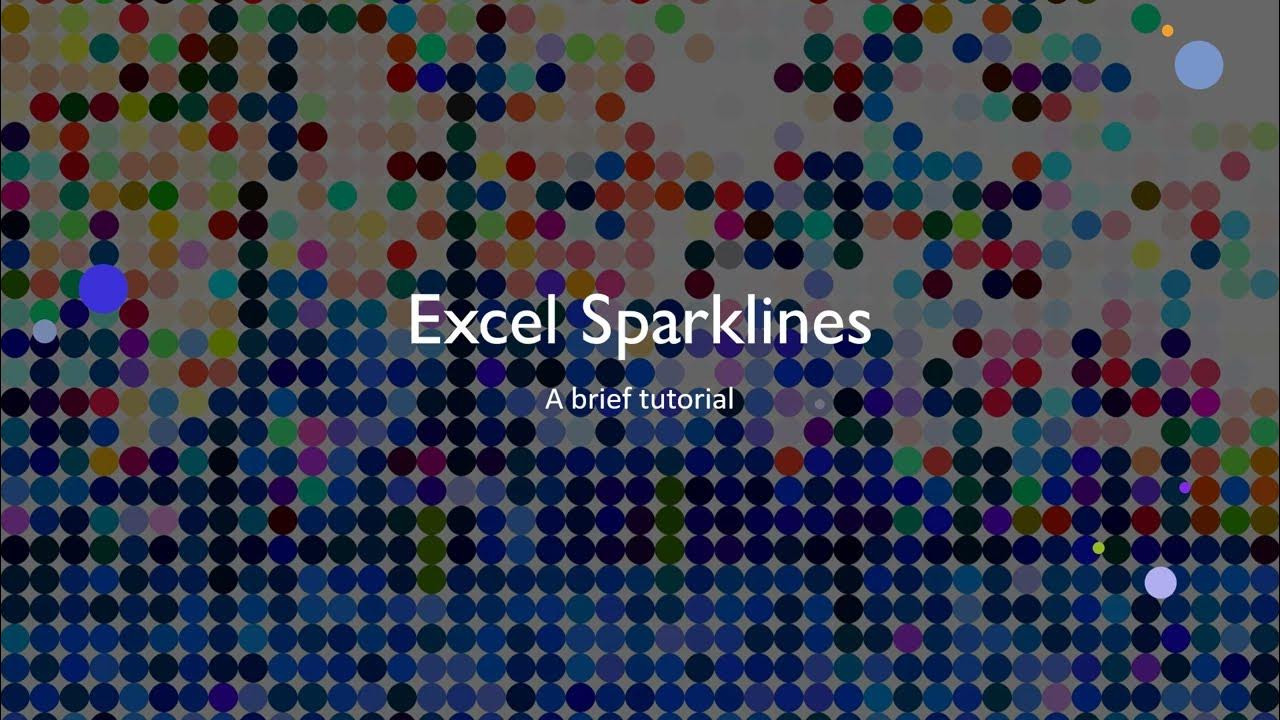 Excel Sparklines Tutorial - YouTube