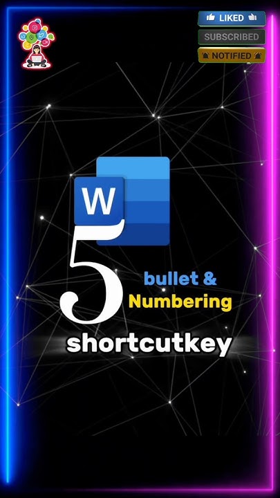 Bullets and Numbering Shortcut Key in Ms Word #shortcutkeys #shortvideo ...