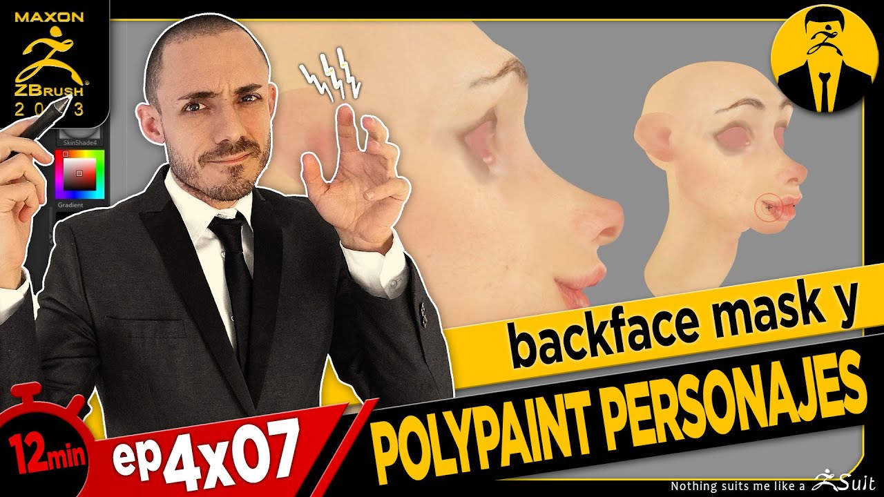 Curso de ZBrush 4x07 - Polypaint de personajes + BackfaceMask - YouTube