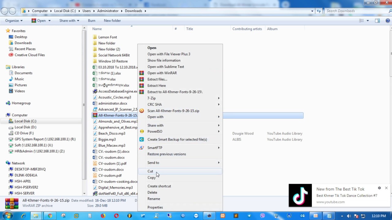 How to download and Install Khmer Unicode Font On Window 7 - YouTube