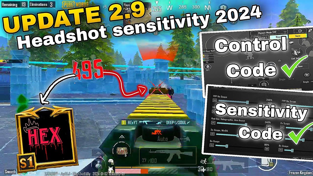 UPDATE 2.9 Headshot Sensitivity 2024 😱 / Pubg sensitivity code / iphone ...