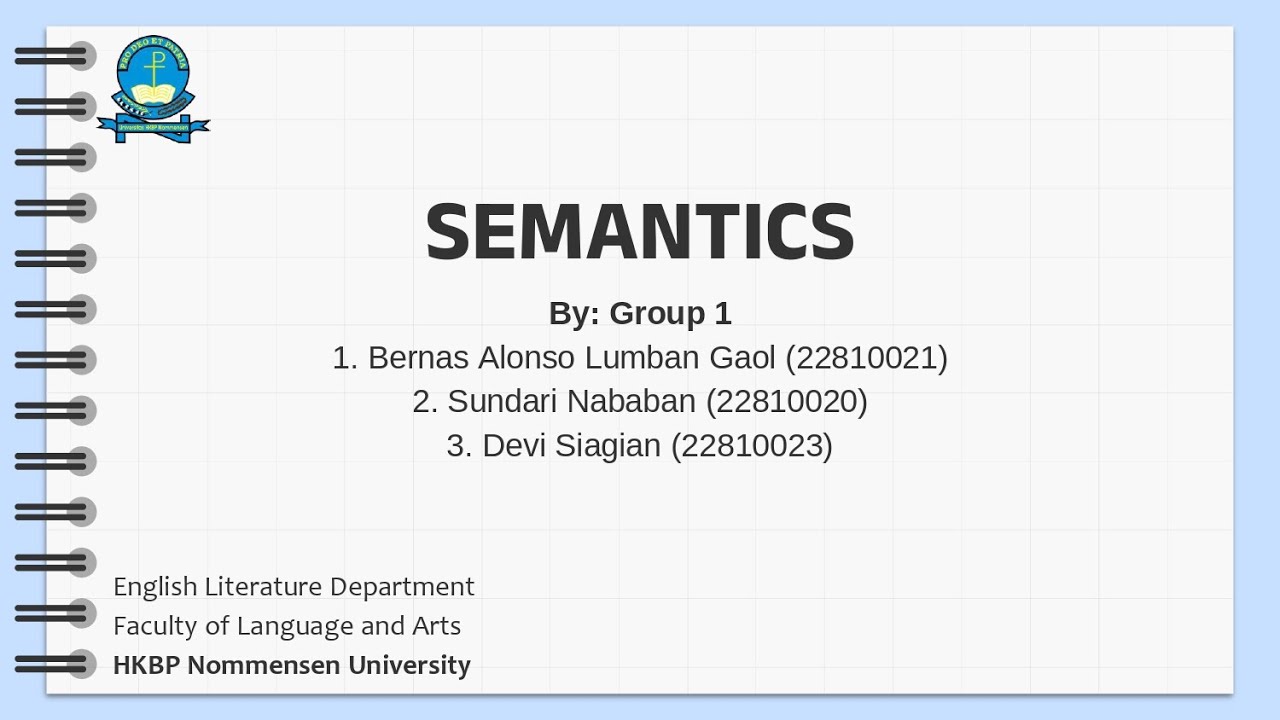 Semantics from Group 1 (Bernas, Sundari, Devi). English Literature UHN Medan - YouTube