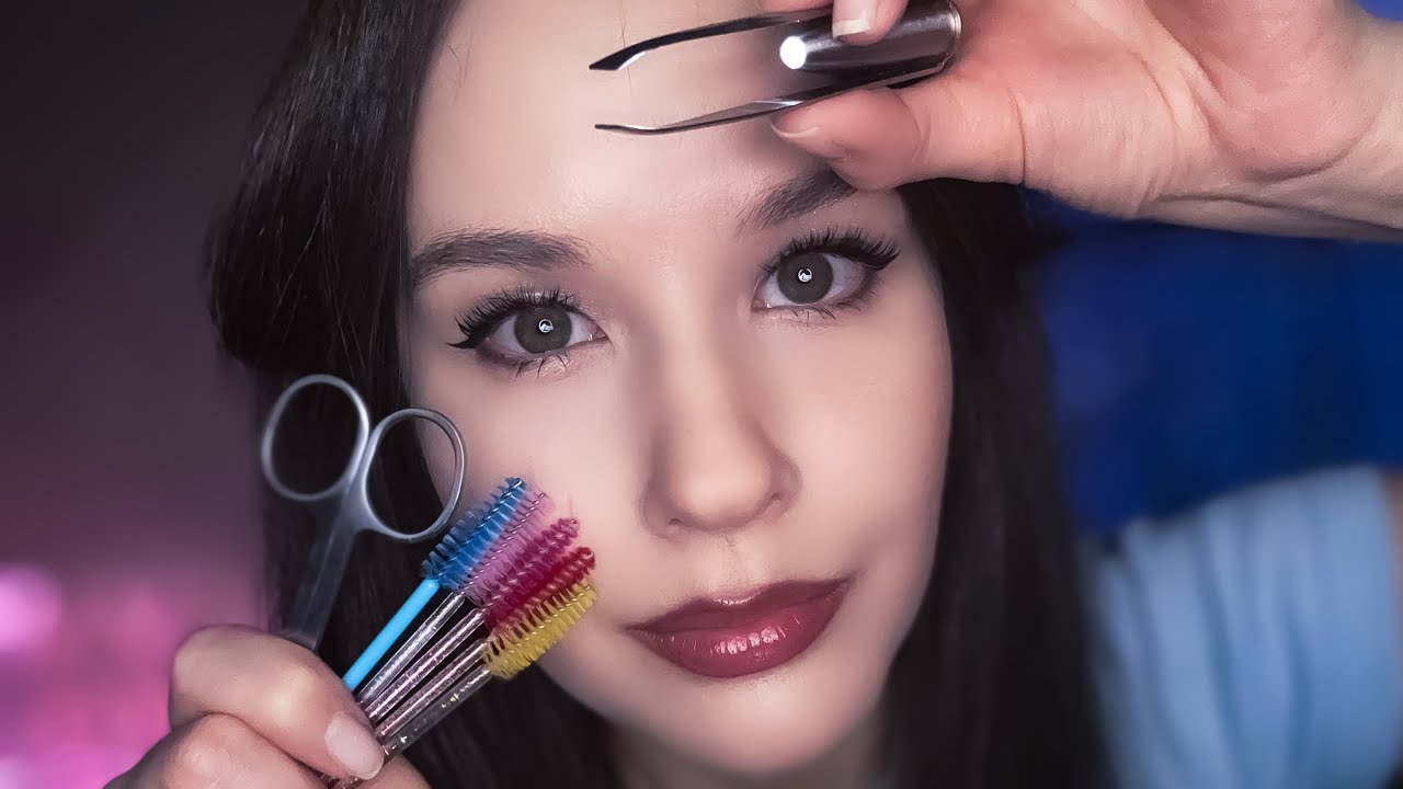 ASMR Mouth Sounds ОФОРМЛЮ ТЕБЕ БРОВИ И РЕСНИЦЫ Your Eyebrows & Lashes Personal Attention Brash ...